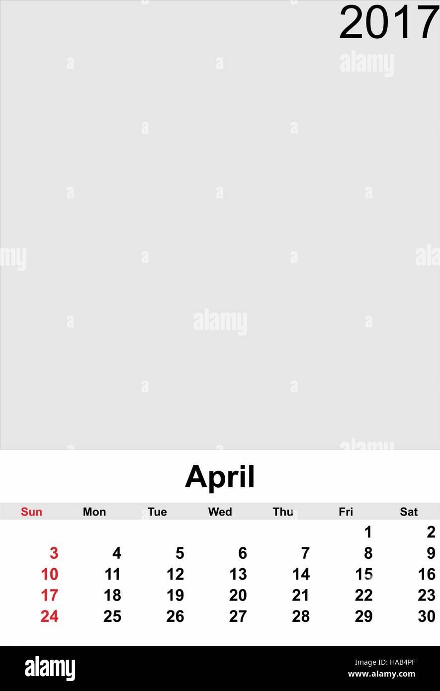 April 2017. Calendar vector illustration Stock Vector Image & Art - Alamy