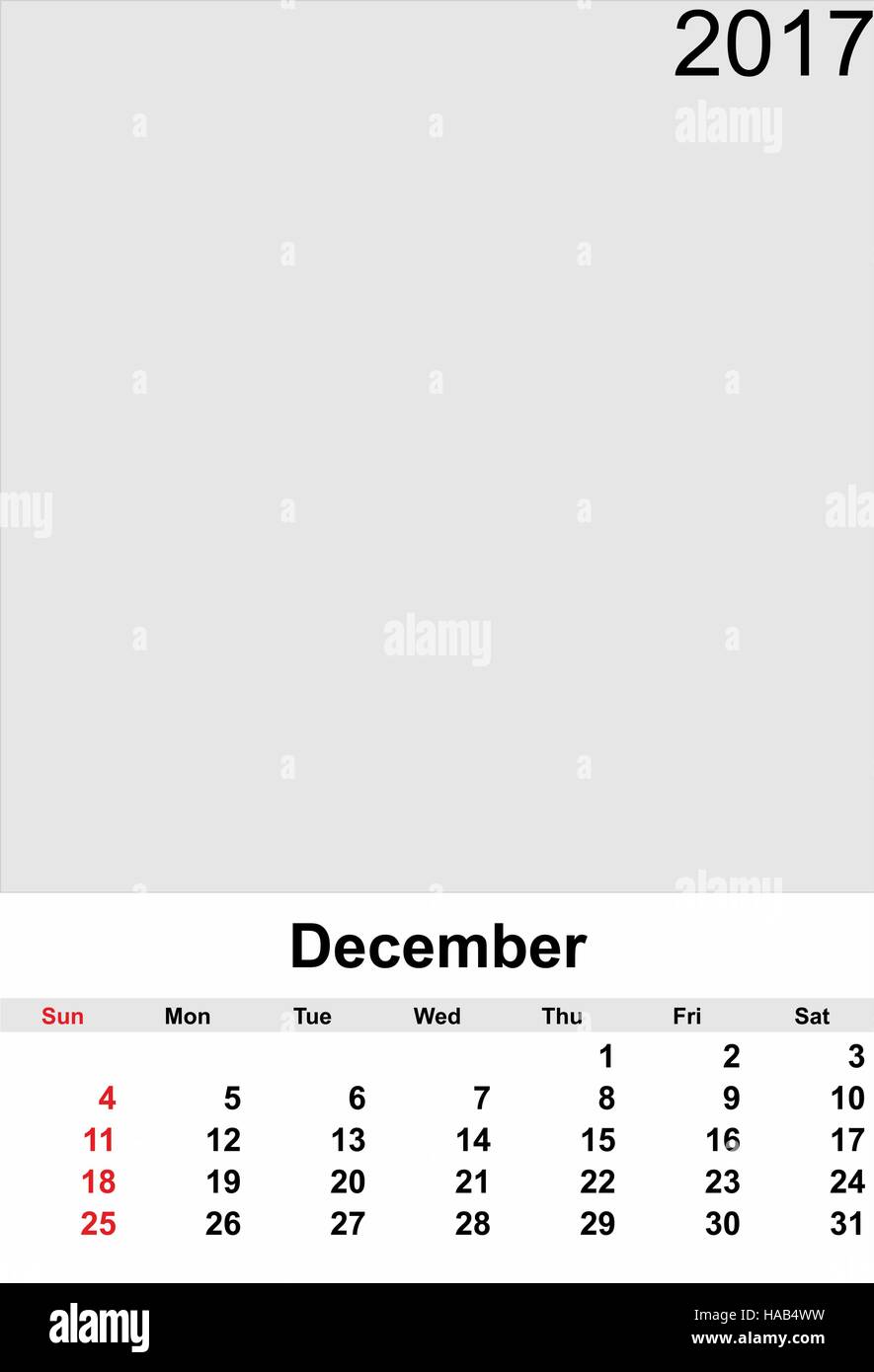 December 2017. Calendar vector illustration Stock Vector Image & Art ...