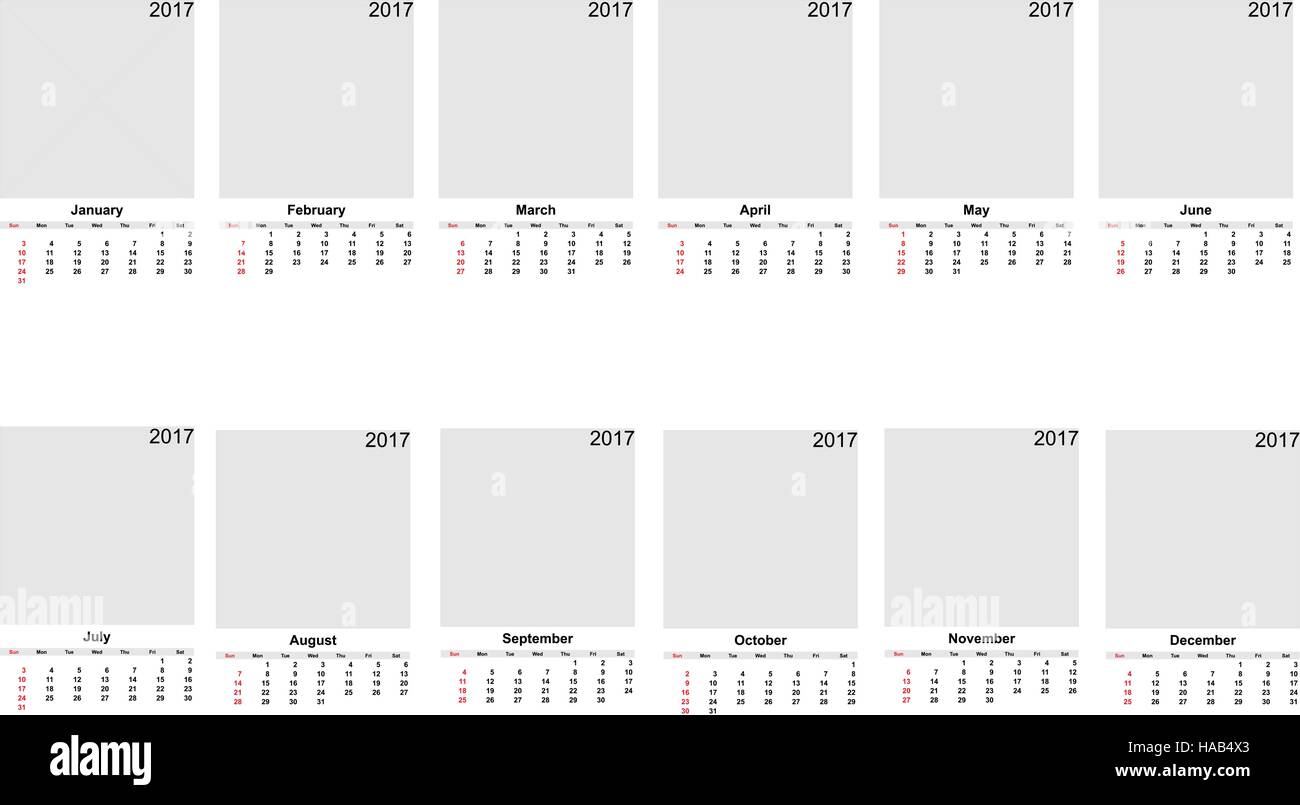 Simple calendar template of september 2017 hi-res stock photography and ...