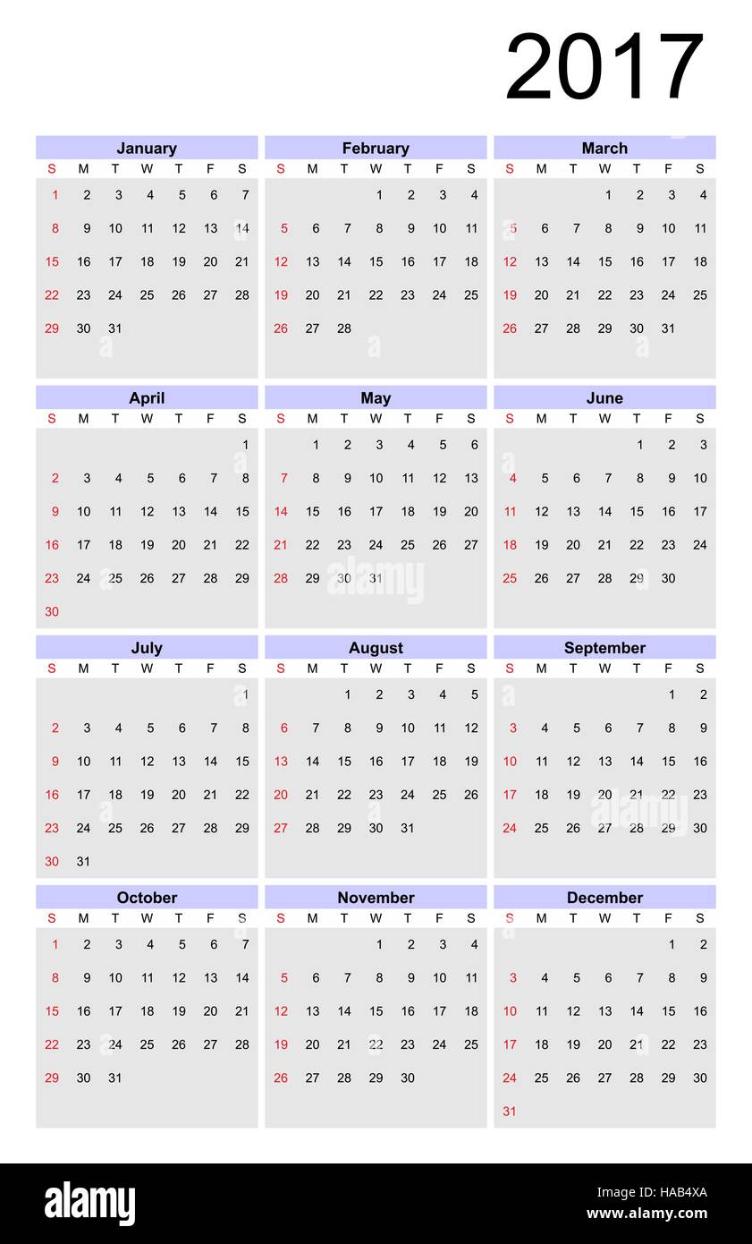 2017 Calendar Planner Design Stock Vector Image & Art - Alamy