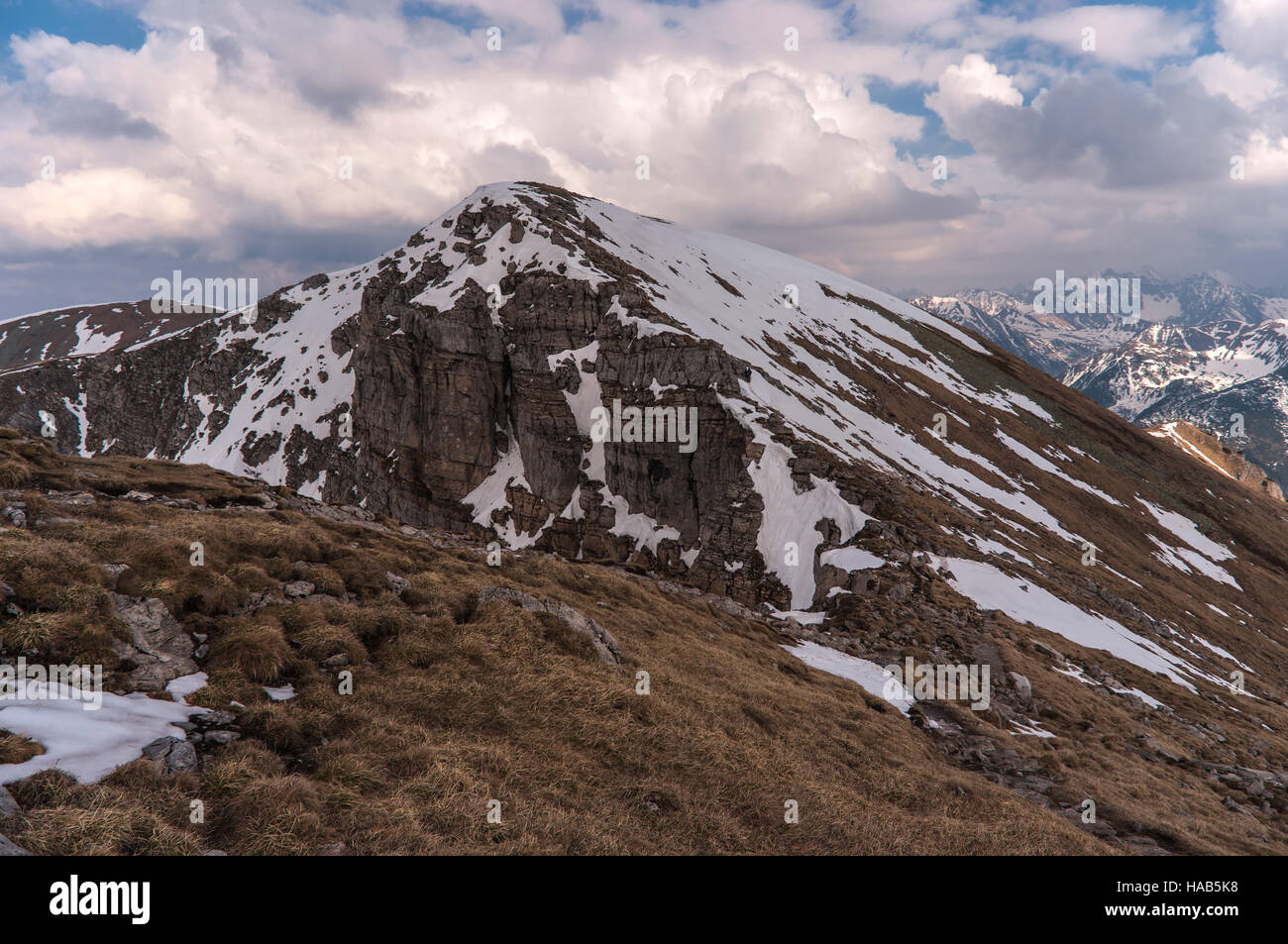 Beautiful scenery of the great mountain peak. Western Tatra mountains ...