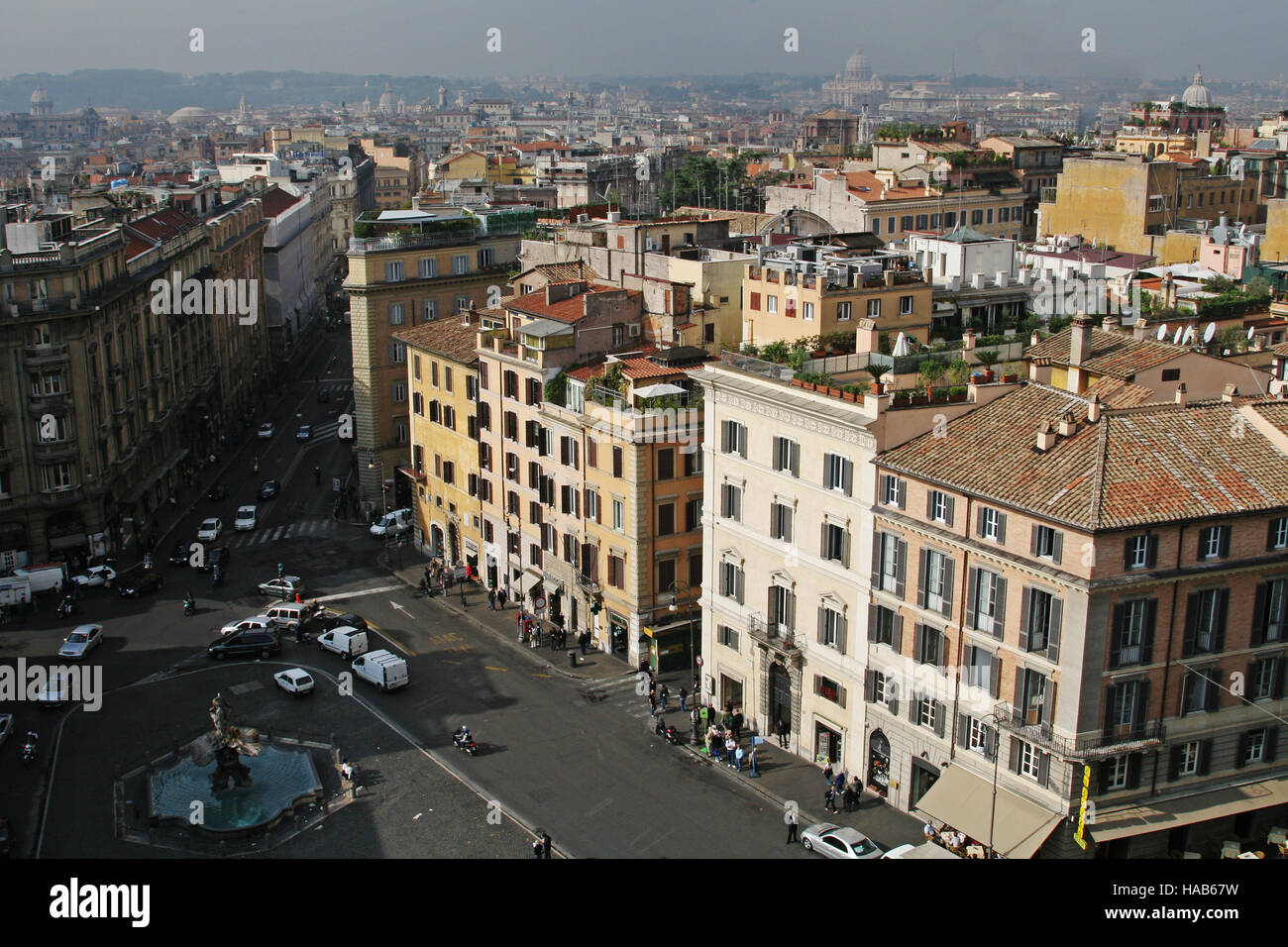 Aerial view of Barberini square in Rome Stock Photo - Alamy