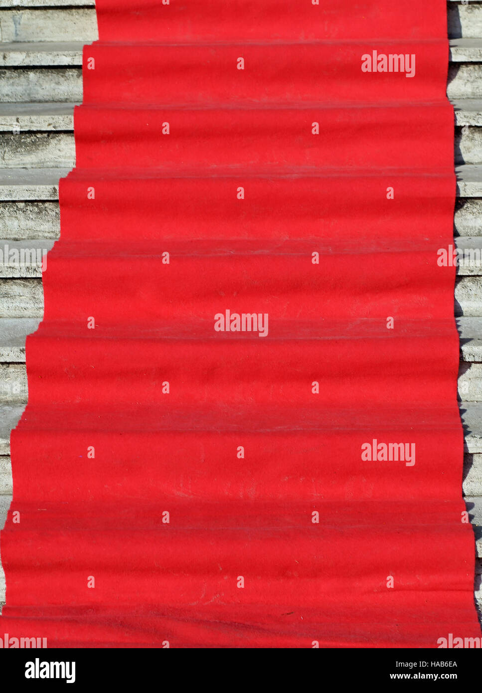 elegant long red carpet on the steps Stock Photo - Alamy