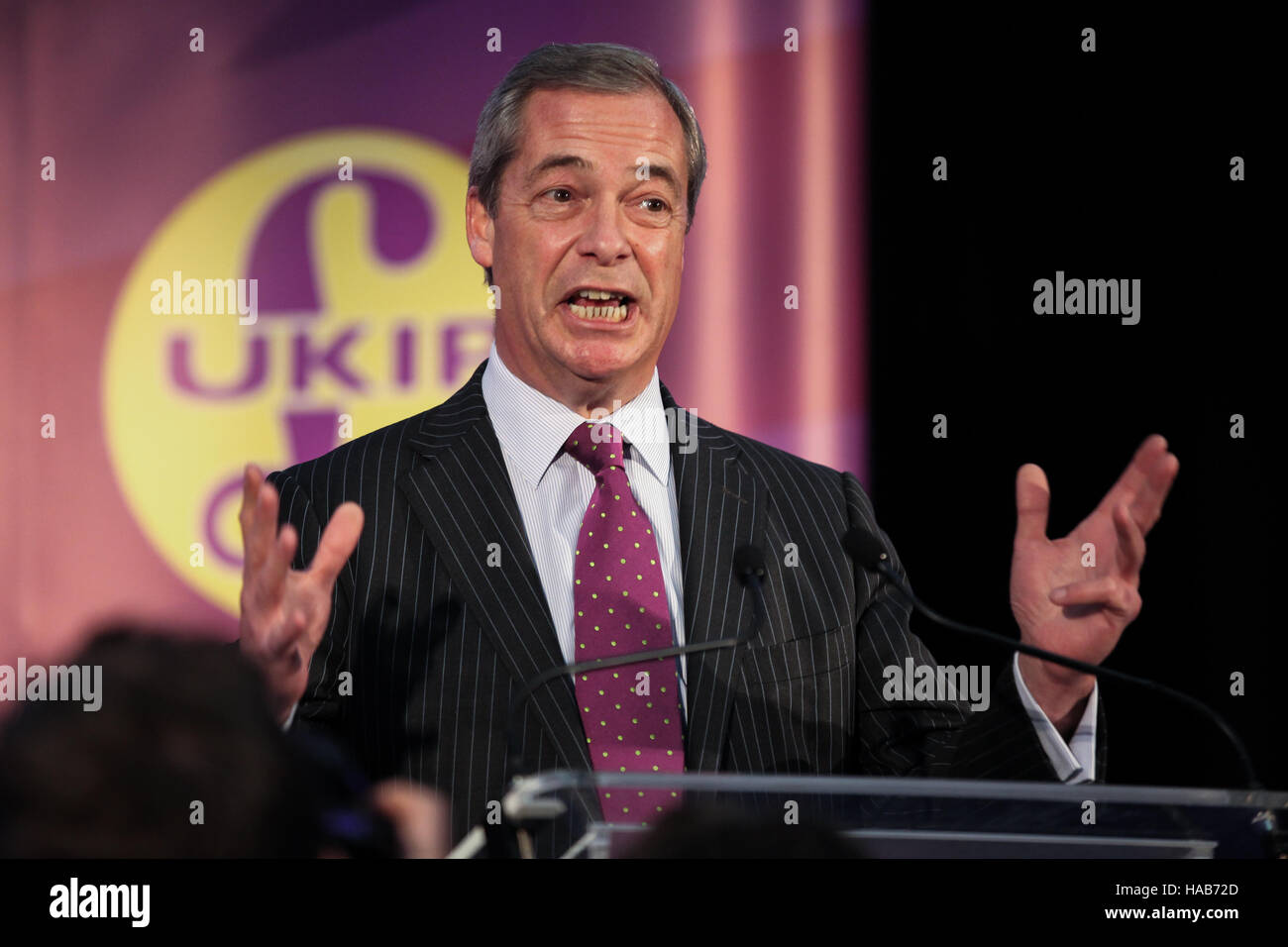 Westminster, London. 28 Nov 2016 - Outgoing UKIP leader Nigel Farage ...