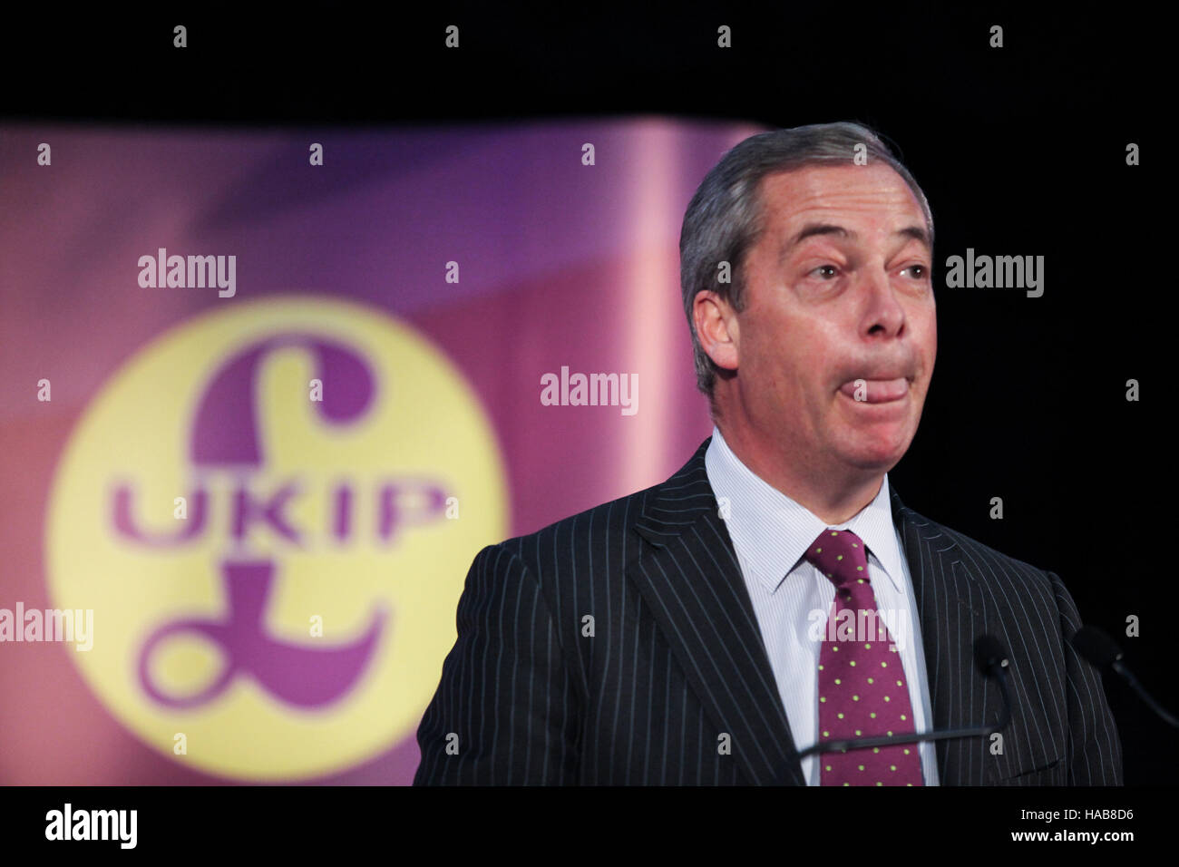 Westminster, London. 28 Nov 2016 - Outgoing UKIP leader Nigel Farage ...