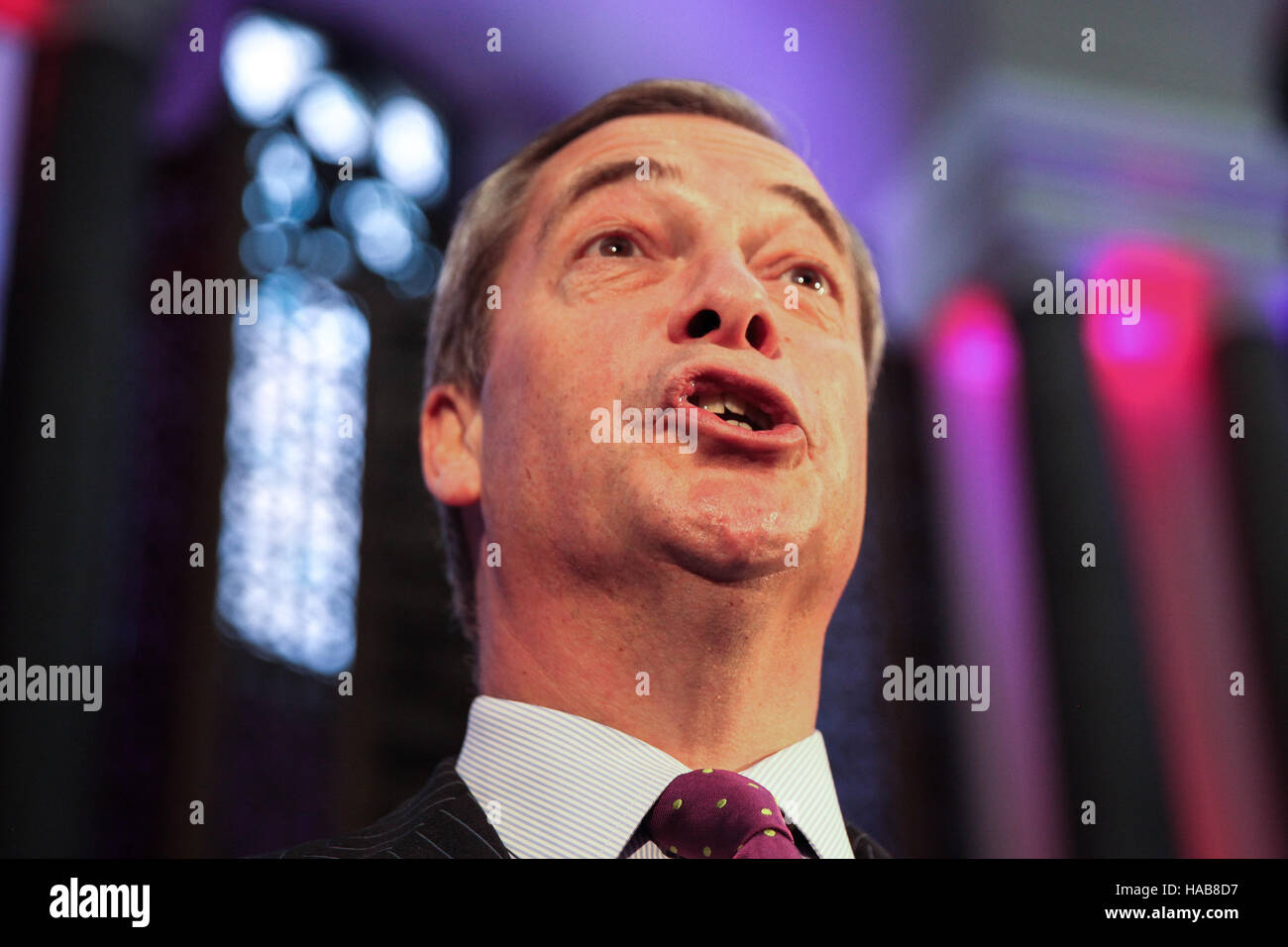 Westminster, London. 28 Nov 2016 - Outgoing UKIP leader Nigel Farage ...