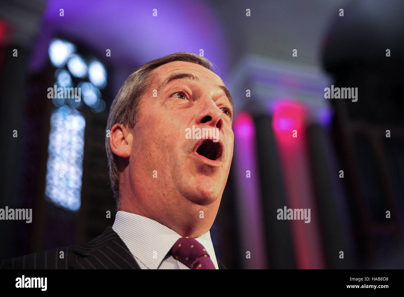 Westminster, London. 28 Nov 2016 - Outgoing UKIP leader Nigel Farage ...