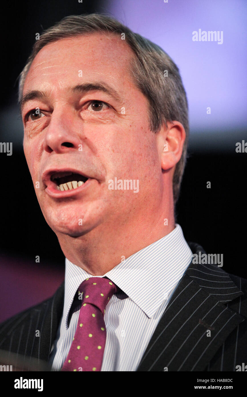 Westminster, London. 28 Nov 2016 - Outgoing UKIP leader Nigel Farage ...