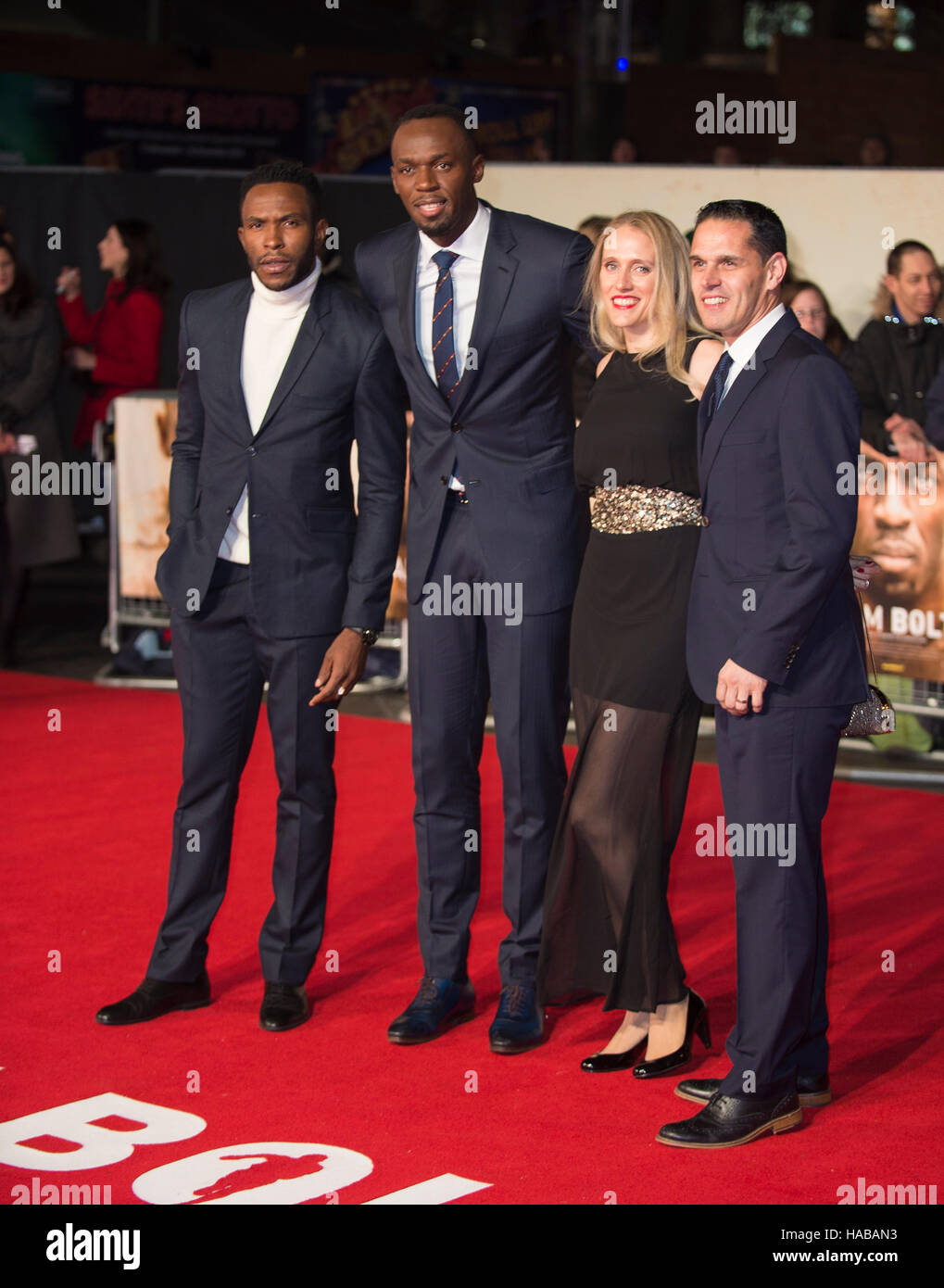 London, UK. 28th Nov, 2016. Nugent Walker, Usain Bolt, guest and Ricky ...