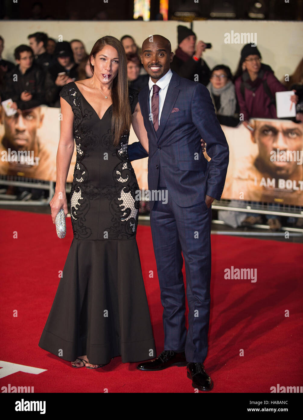 London, UK. 28th Nov, 2016. Mo Farah and Tania Nell attend the Premiere ...