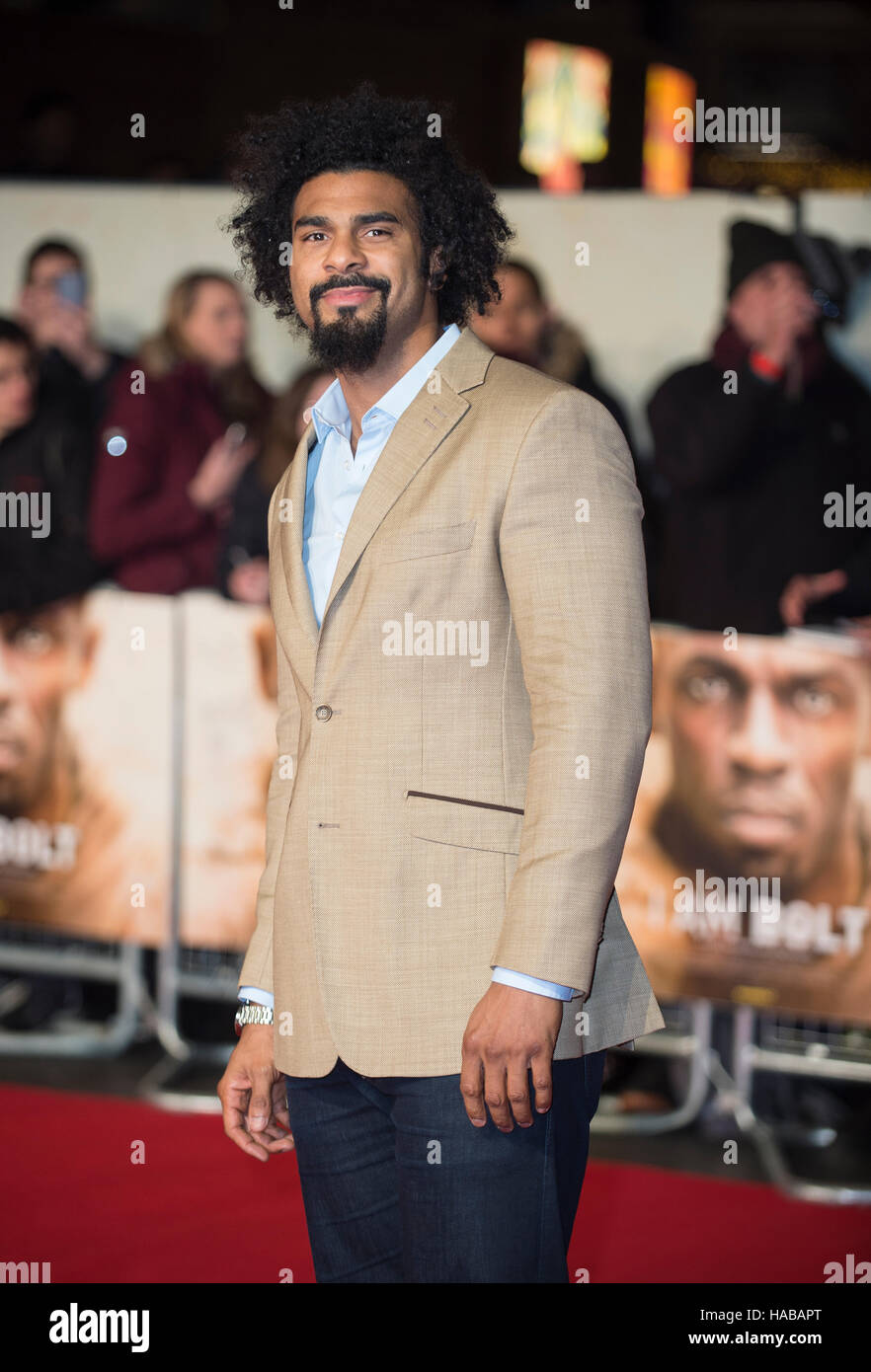 London, UK. 28th Nov, 2016. David Haye attends the World Premiere of 'I ...