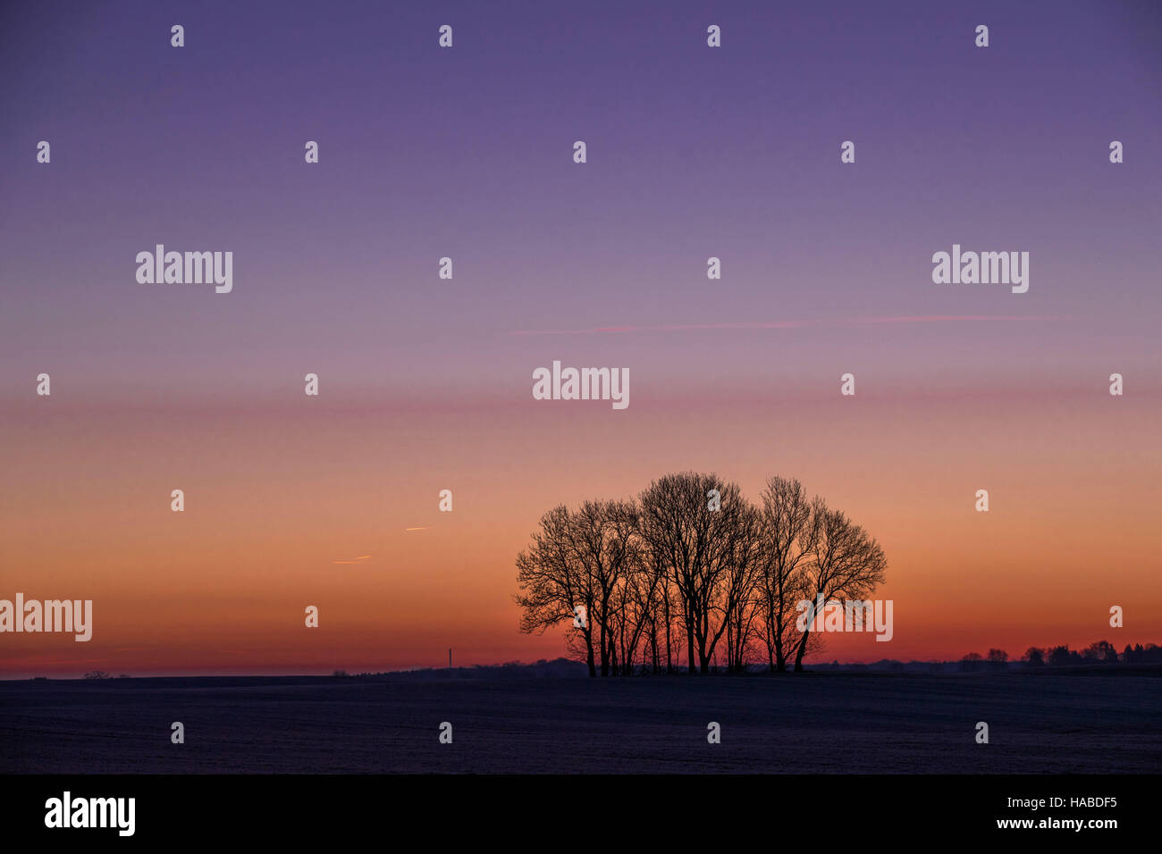 Perlin, Germany. 29th Nov, 2016. The rising sun colours the sky over a ...