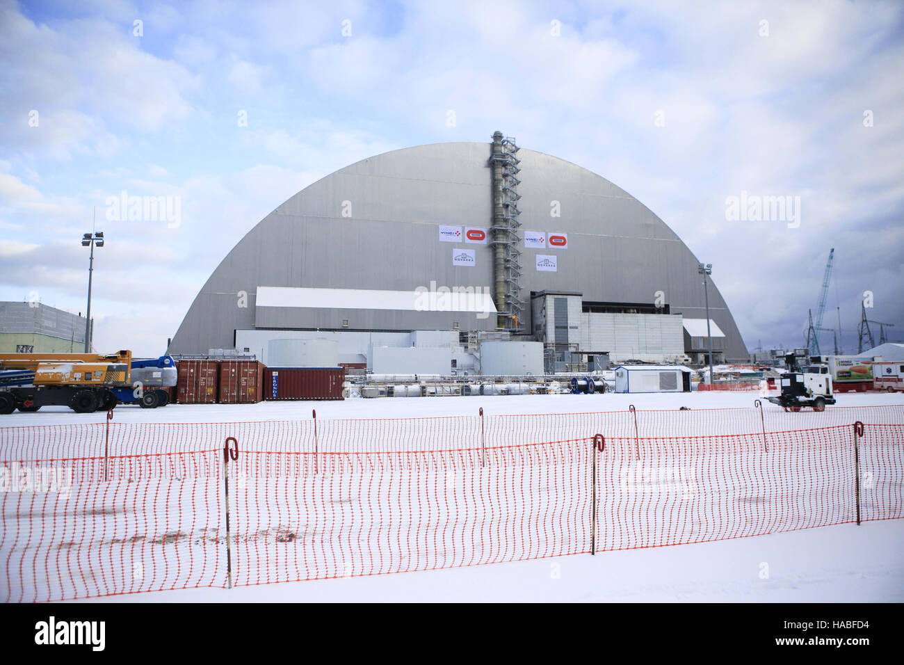 Chernobyl, Ukraine. 29th Nov, 2016. General view of the new protective ...