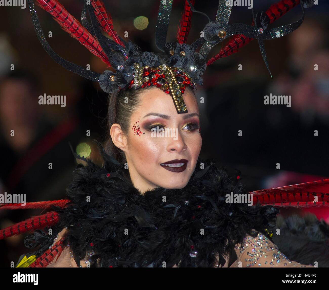 London, UK. 28th Nov, 2016. Dancer at the World Premiere of 'I Am Bolt ...