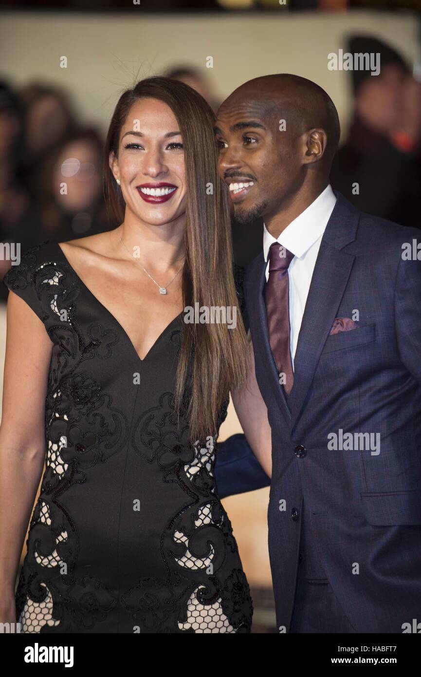 London, UK. 28th Nov, 2016. Mo Farah and Tania Nell at the World ...