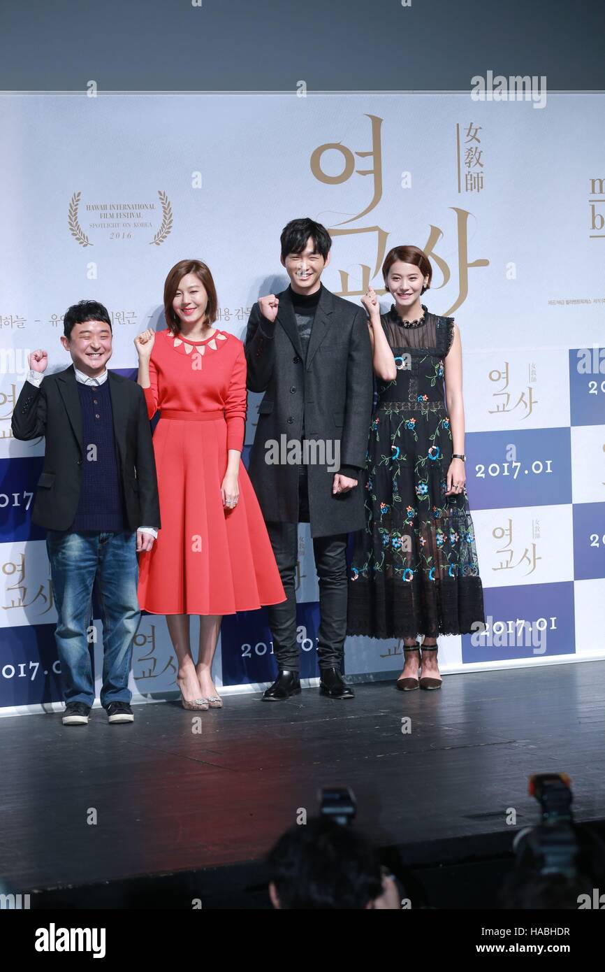 Seoul, Korea. 29th Nov, 2016. Kim Ha Neul, Won-geun Lee and In-yeong Yu ...