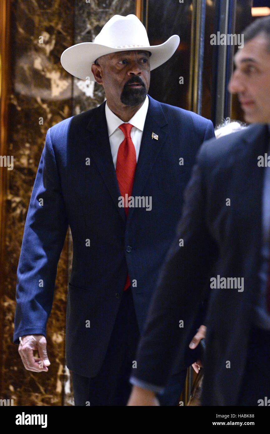 New York, New York. 28th Nov, 2016. Sheriff David Clarke of Milwaukee ...