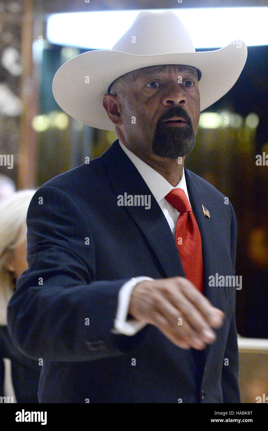New York, New York. 28th Nov, 2016. Sheriff David Clarke of Milwaukee ...