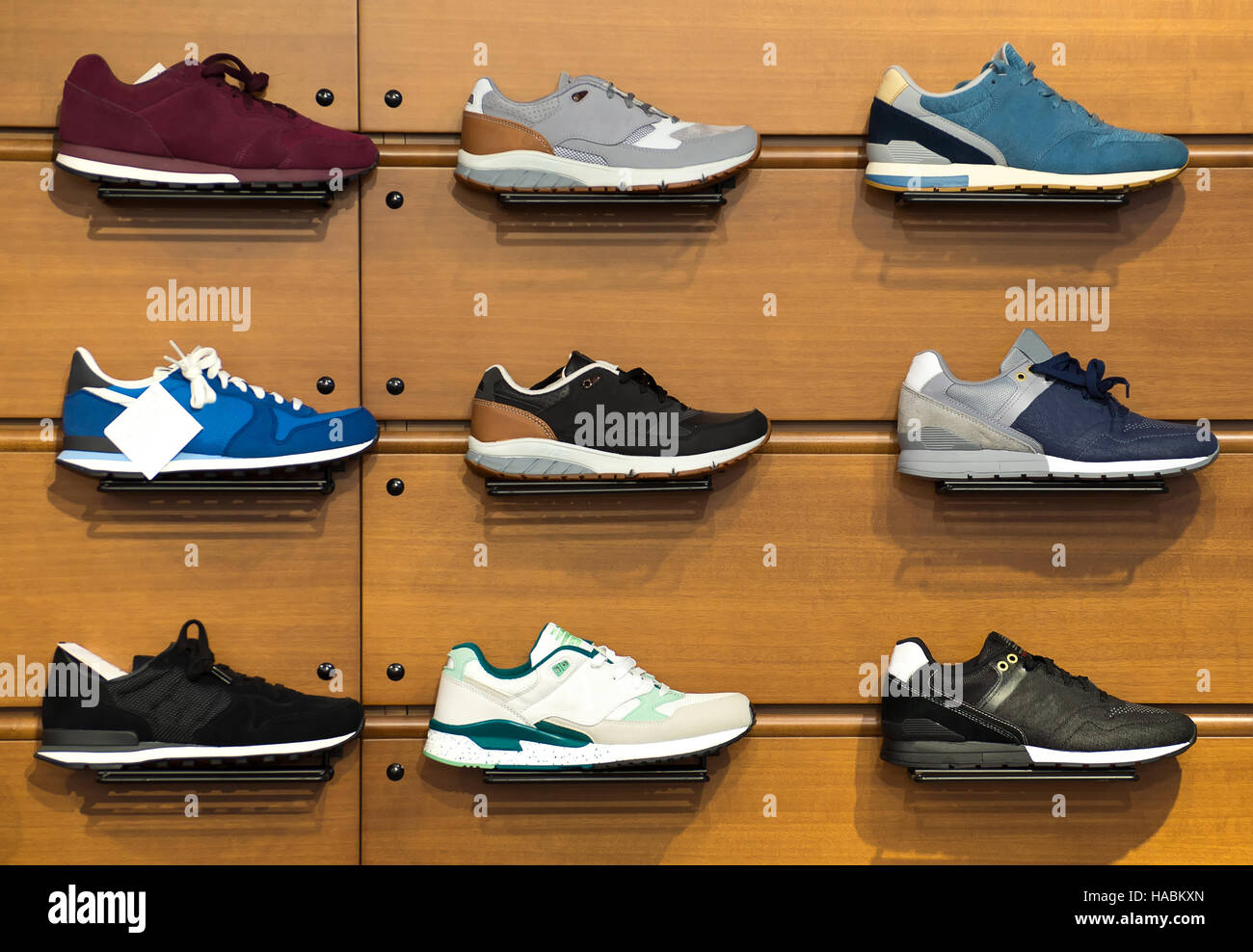 Big collection of different sport shoes Stock Photo - Alamy