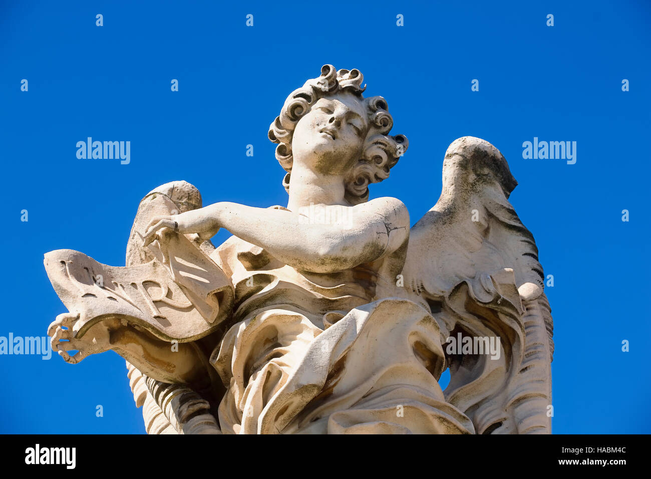 Statue on Saint Angelo bridge, Rome Stock Photo - Alamy