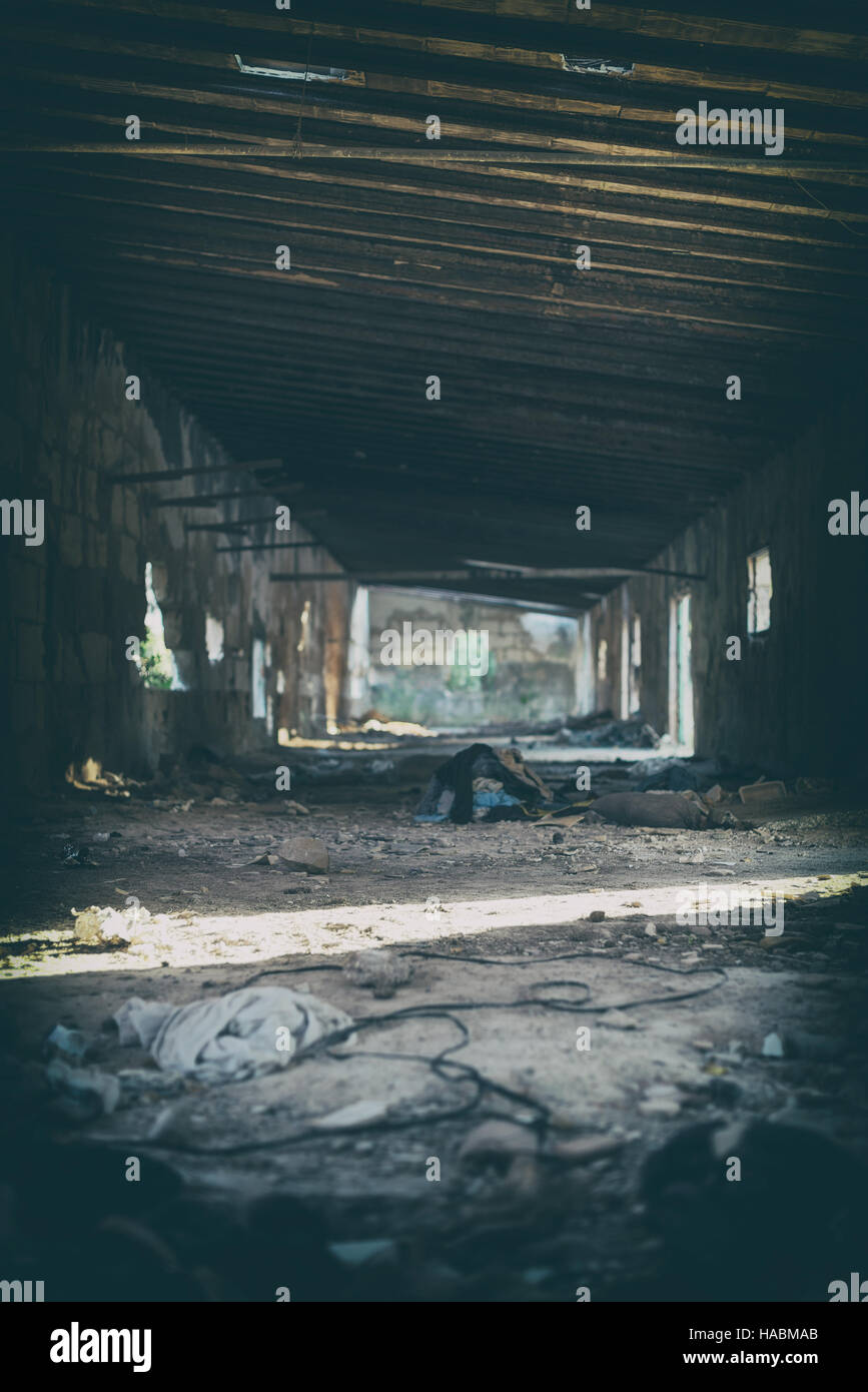 Interior of old abandoned building Stock Photo - Alamy