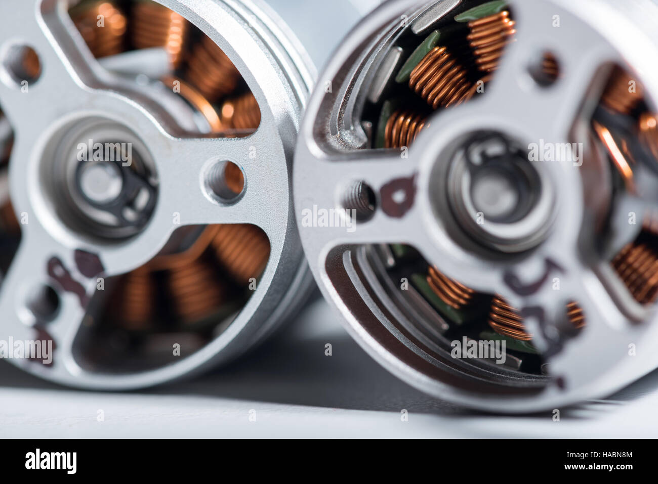Close up of two motor armature details Stock Photo - Alamy