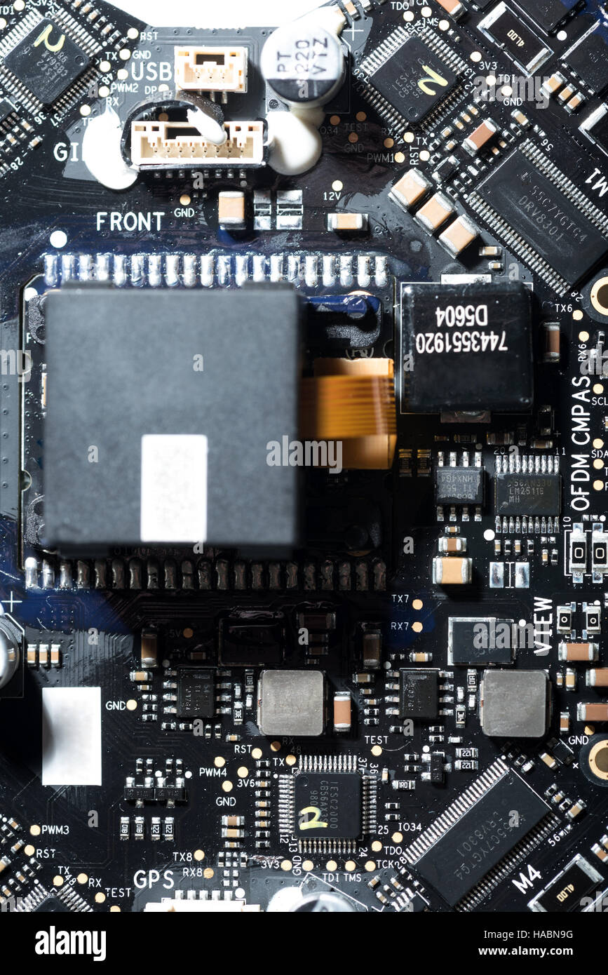 Complete top view of drones chip Stock Photo - Alamy