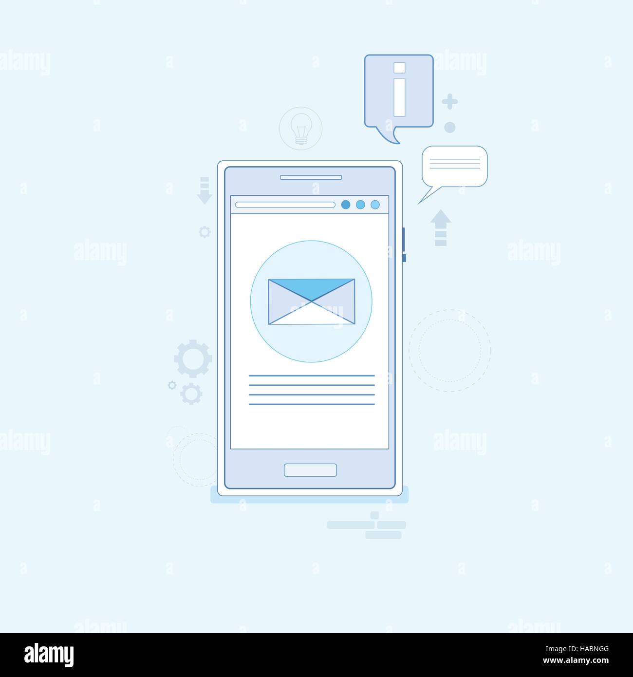 Cell Smart Phone Envelope Send Business Mail Stock Vector Image & Art ...