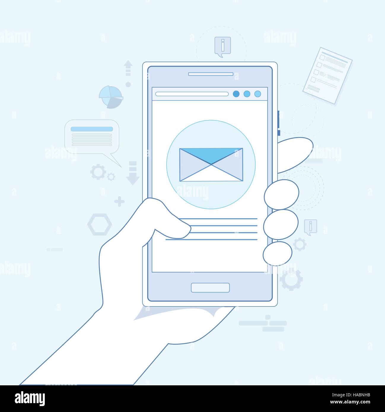 Hand holding envelope Stock Vector Images - Alamy