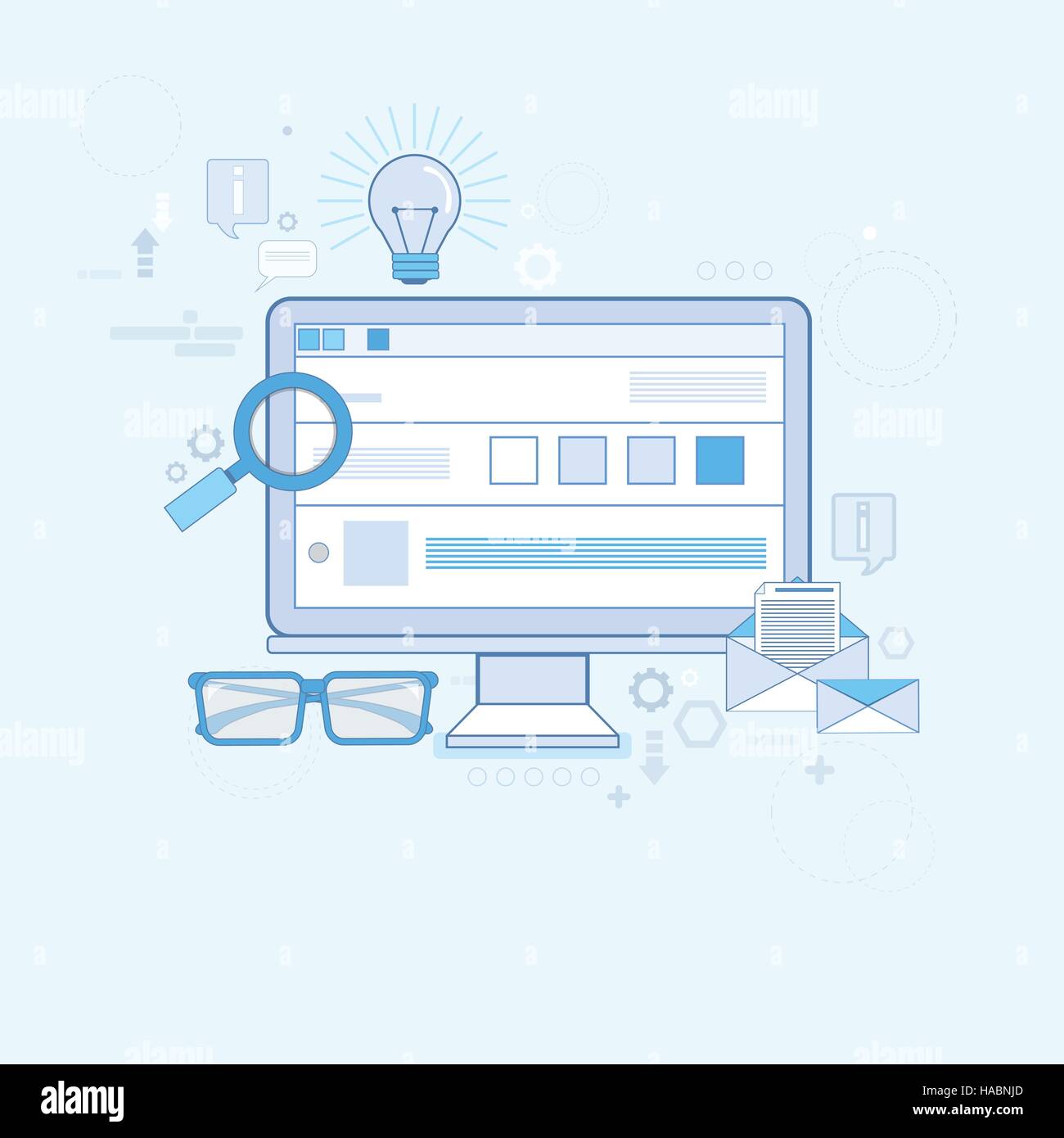 Web Search Digital Content Information Technology Business Stock Vector ...