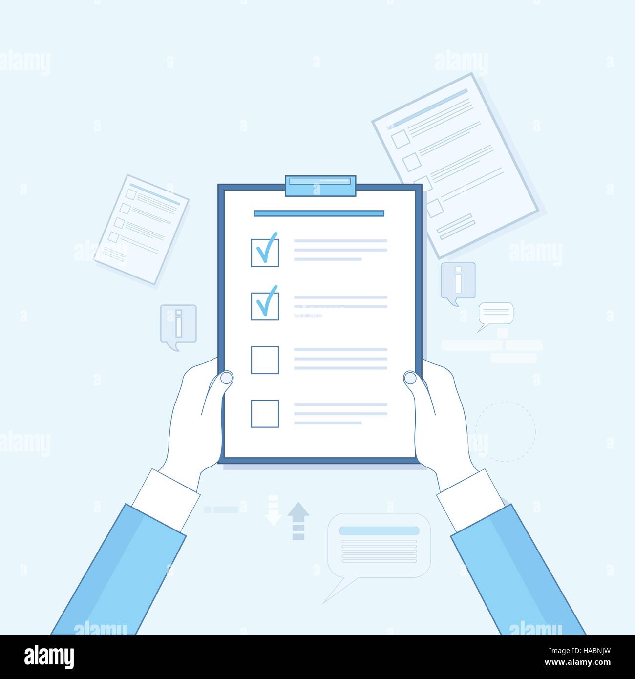 Hand Hold Check List Paper Document Stock Vector Image & Art - Alamy
