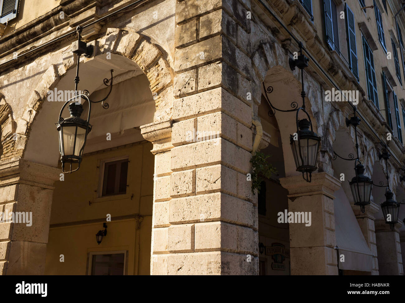 Corner of Liston Square Corfu Stock Photo - Alamy