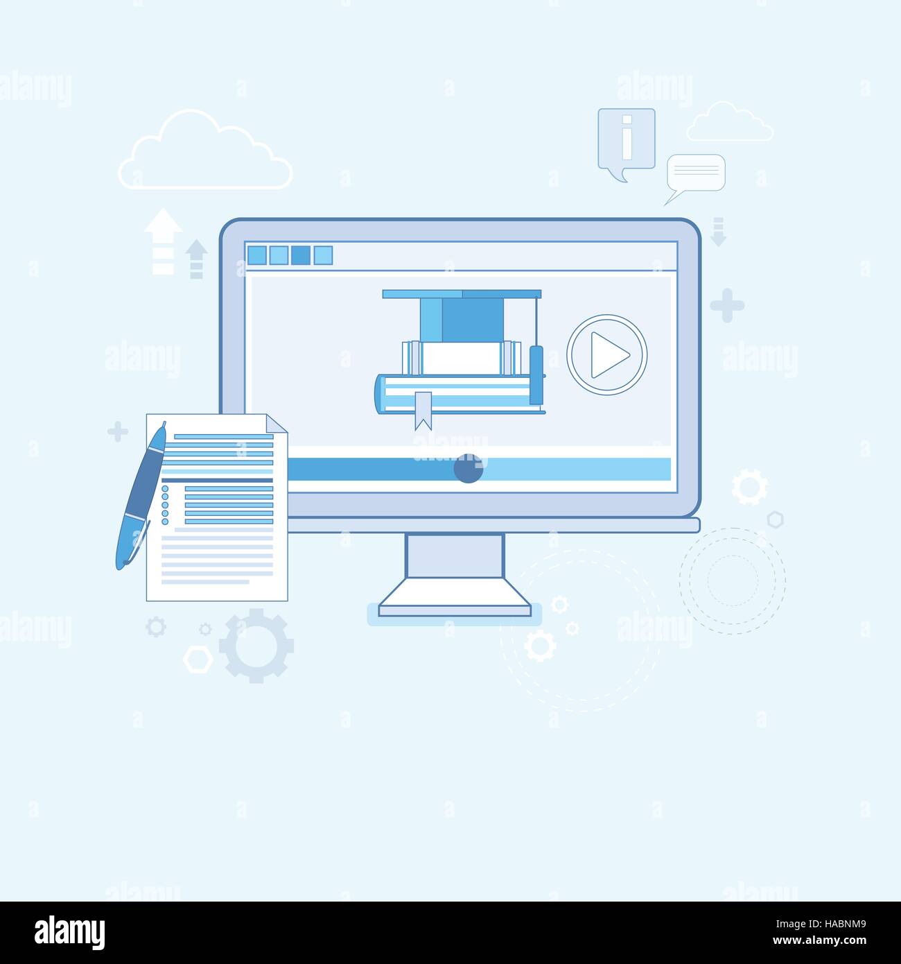 Video Tutorial Editor Concept Modern Technology Stock Vector Image ...