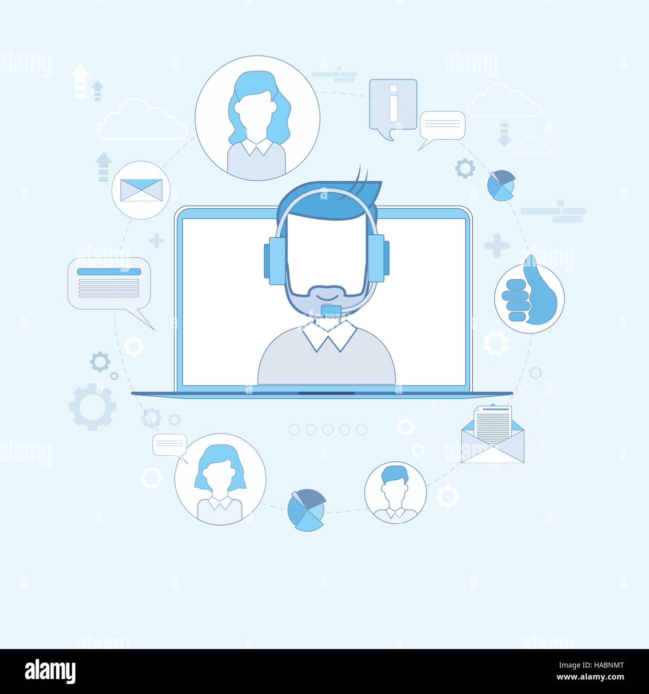 Support Concept Business People Group Technical Team Online Chat Stock ...