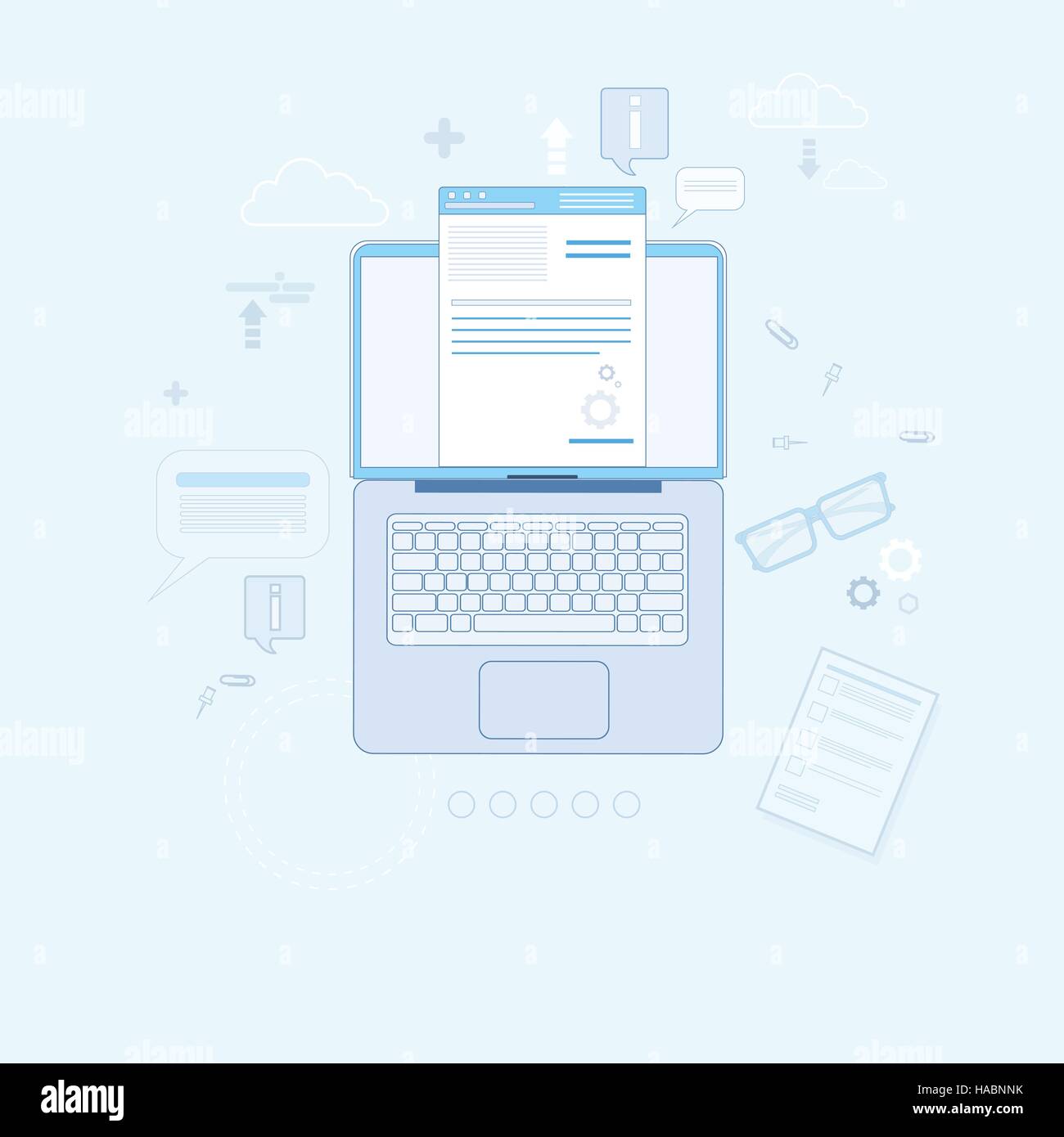 Laptop with chart Stock Vector Images - Alamy