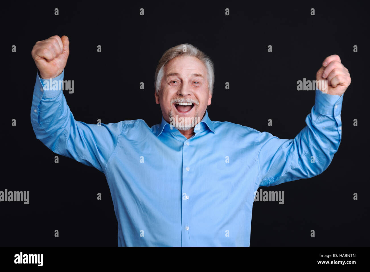 Portrait of happy bearded elderly man Stock Photo - Alamy