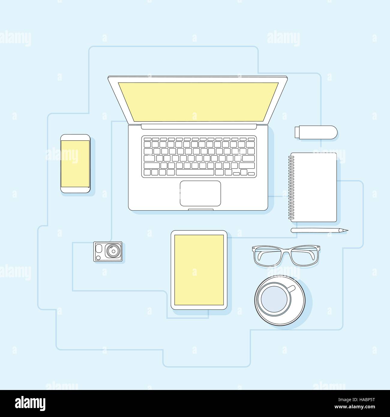 Using keyboard top view Stock Vector Images - Alamy