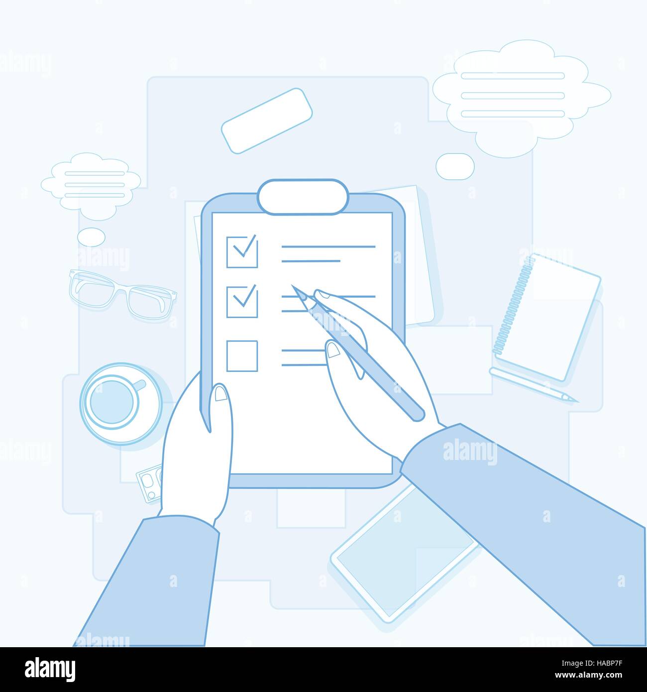 Check list hand Stock Vector Images - Alamy
