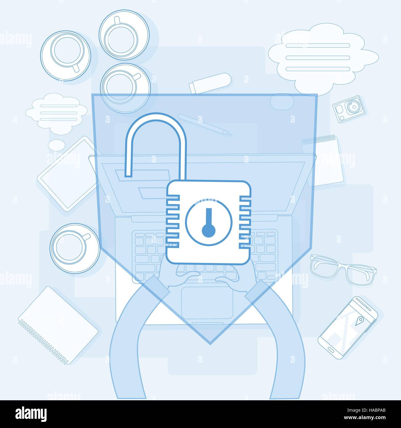 Laptop desk using Stock Vector Images - Alamy