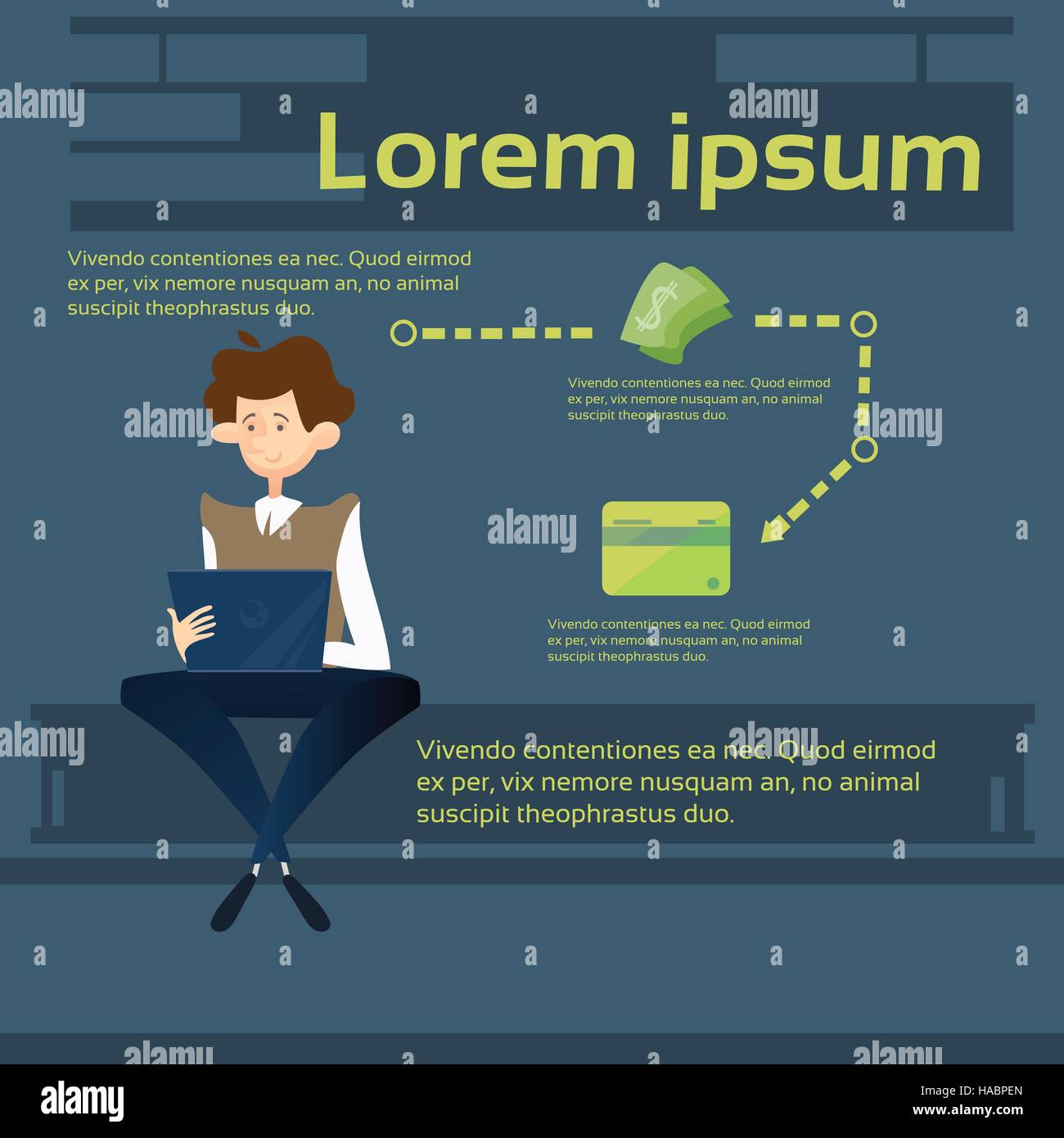 Business Man Read Document Student Study Abstract Background Stock ...