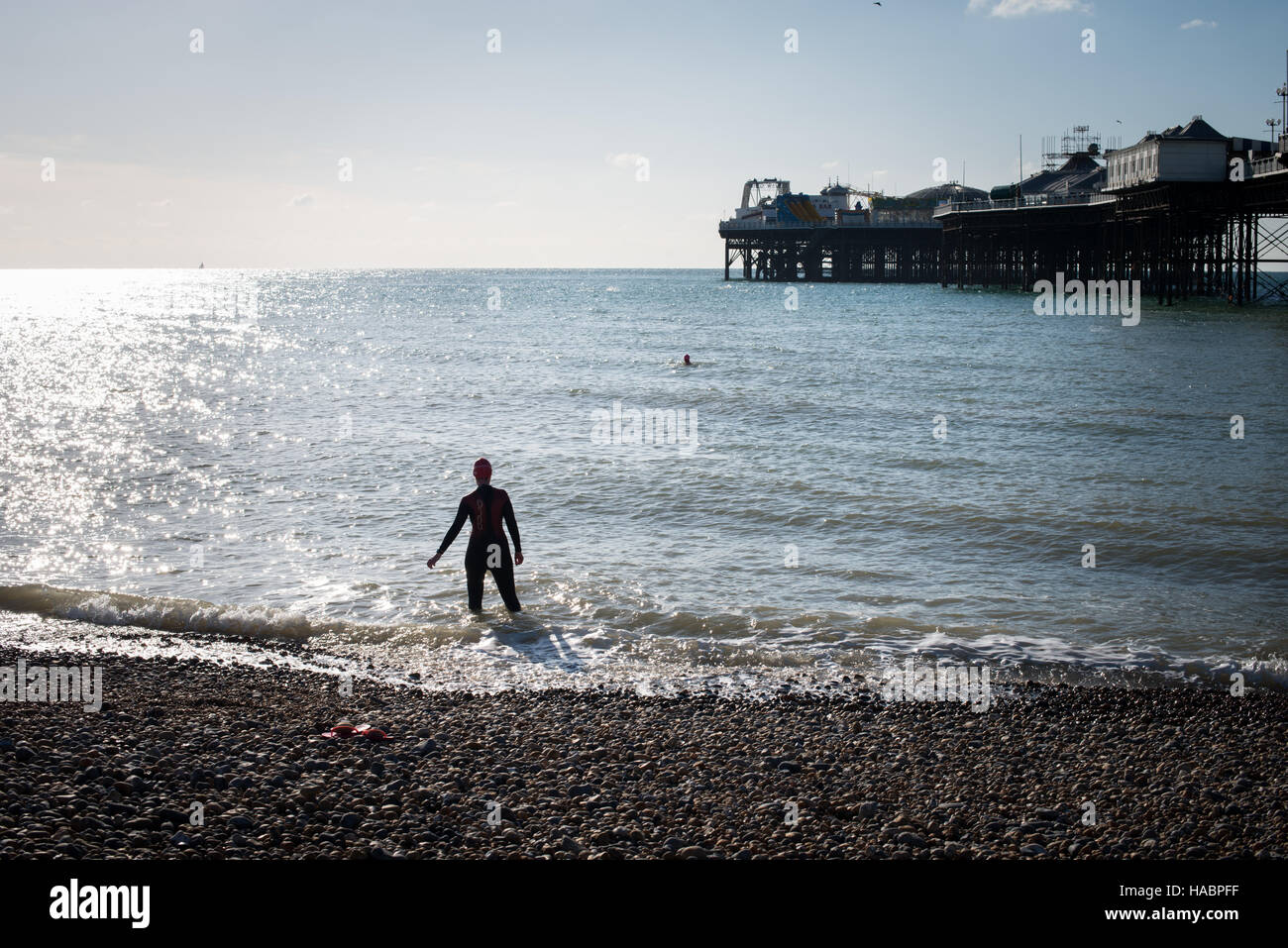 Brighton seafront swimmers hi-res stock photography and images - Alamy