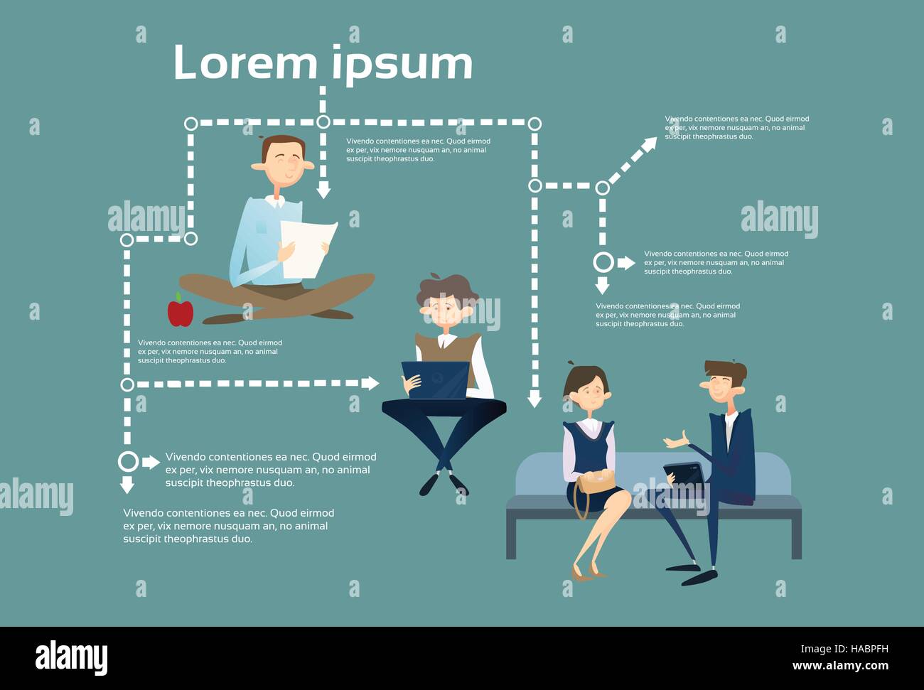 Business People Group Sitting On Coach Businessman Using Laptop ...