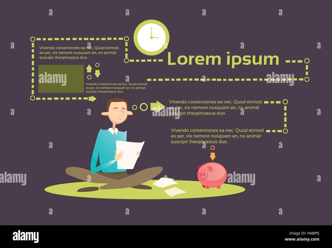 Business Man Read Document Student Study Abstract Background Stock ...