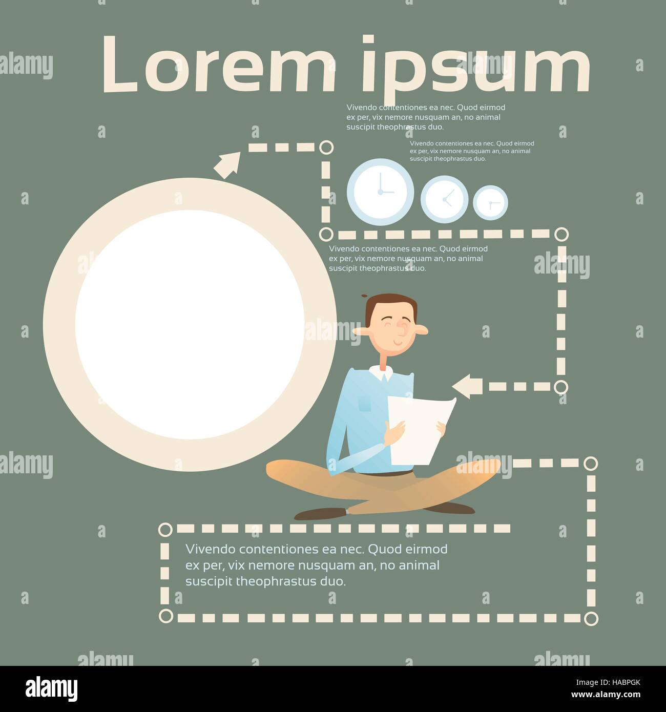 Business Man Read Document Student Study Abstract Background Stock ...