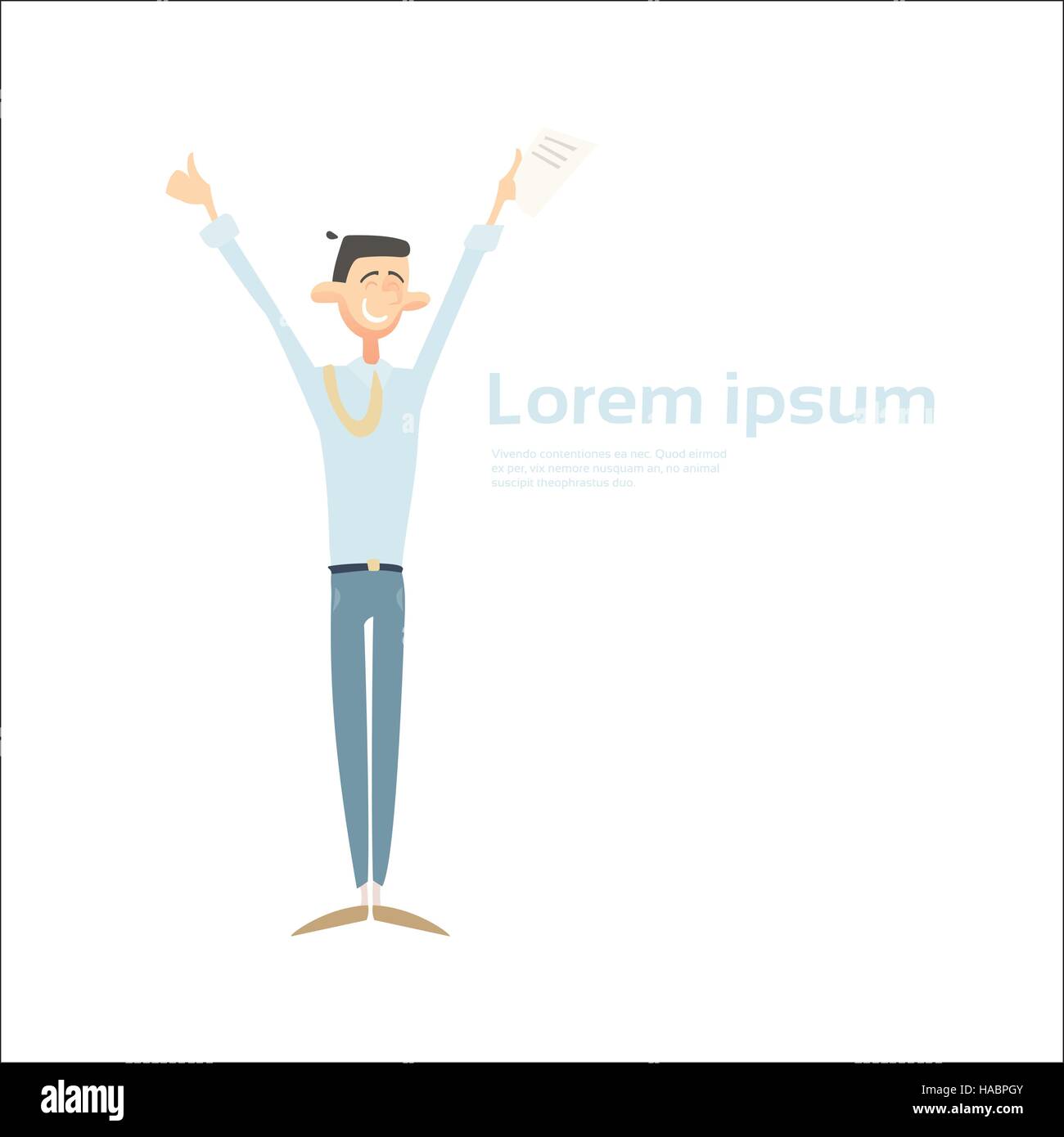 Business Man Excited Hold Hands Up Raised Arms, Businessman Full Length ...