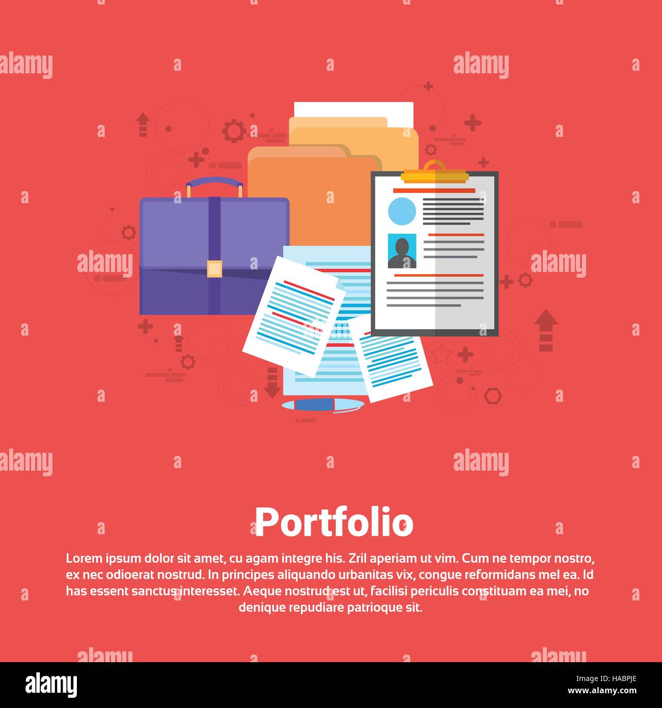 Portfolio Professional Occupation Business Web Banner Stock Vector ...