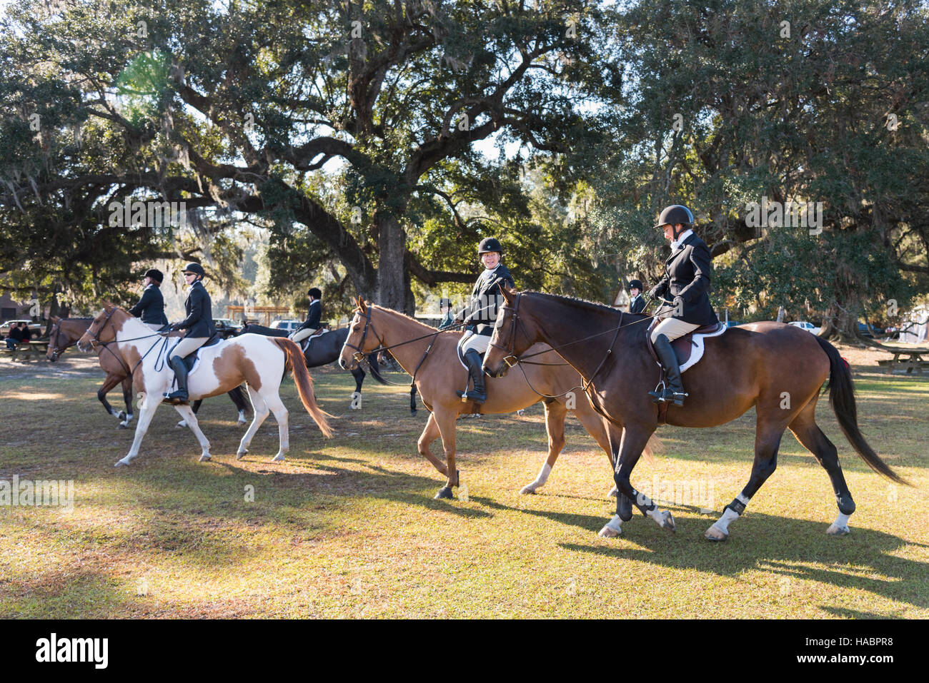 Riders gather for the Blessing of the Hounds marking the start of the ...