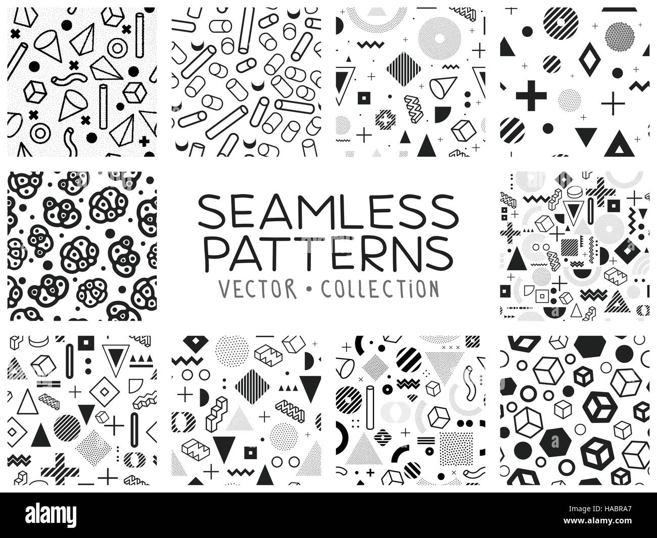 Seamless patterns in Memphis style Stock Vector Image & Art - Alamy