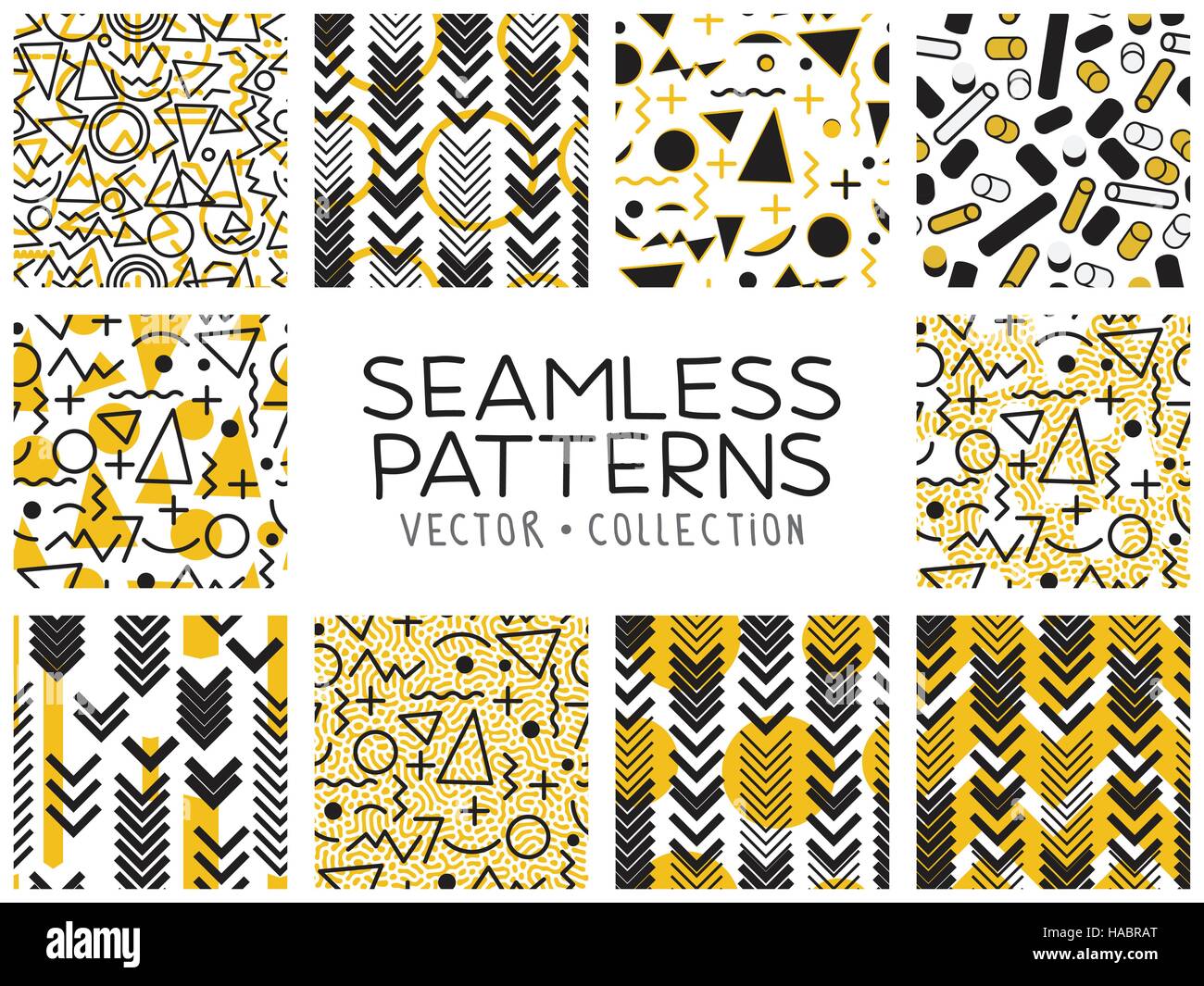 Seamless patterns in Memphis style Stock Vector Image & Art - Alamy