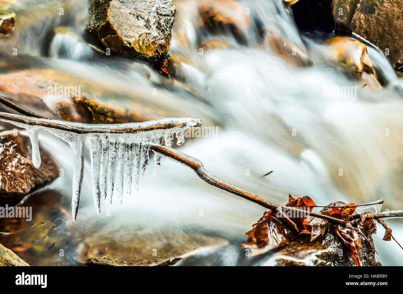 Ricer flowing mid winter Stock Photo - Alamy